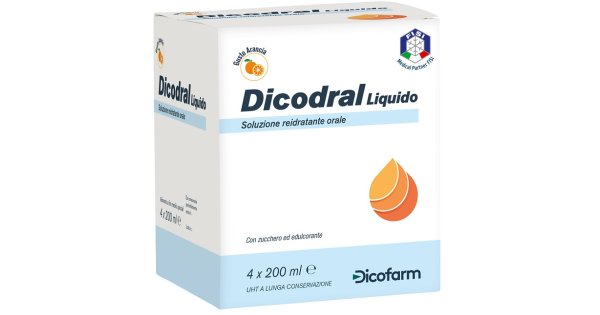 Dicofarm Dicodral Liquido Soluzione Reidratante Orale 4 X 200 Ml ...