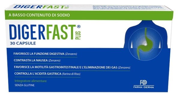 Digerfast Plus Integratore per Digestione e Gonfiore di Stomaco 30 ...