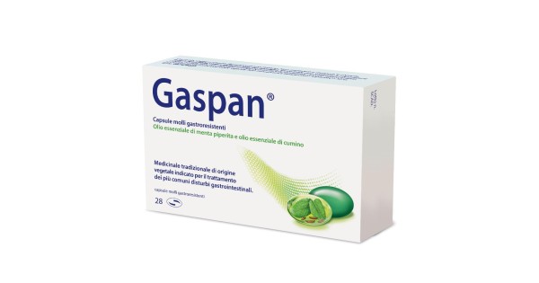 Gaspan 90 mg + 50 mg 28 Capsule con Olio Essenziale di Menta Piperita e ...