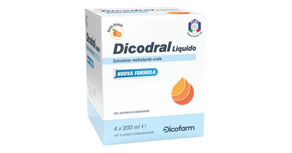 Dicofarm Dicodral Liquido Soluzione Reidratante Orale 4 X 200 Ml ...