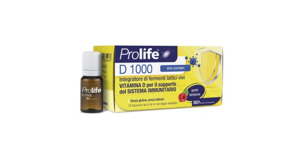 Prolife D 1000 Zero Zuccheri - 10 Flaconcini da 8ml Gusto Lampone ...