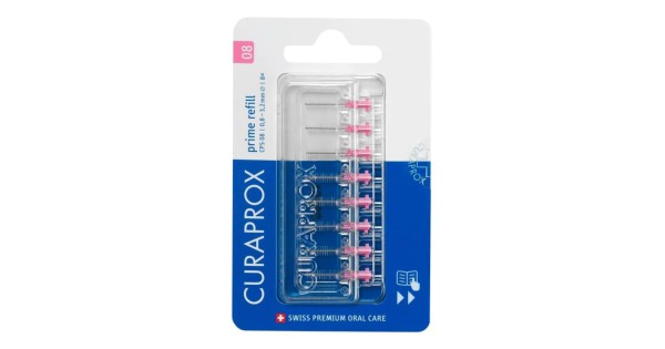 Curaprox CPS 08 Prime ricarica rosa - scovolini interdentali misura 0,8 ...