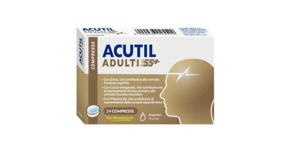 Acutil Adulti 55+ Integratore Alimentare Mente Ossa e Muscoli, 24 ...